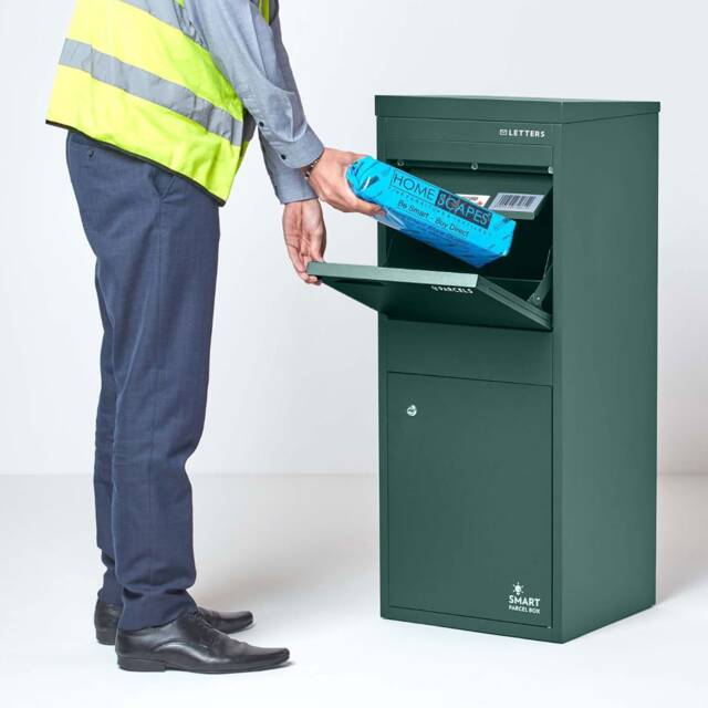 Smart parcel box® large front & rear access green 1 by Tesco ...