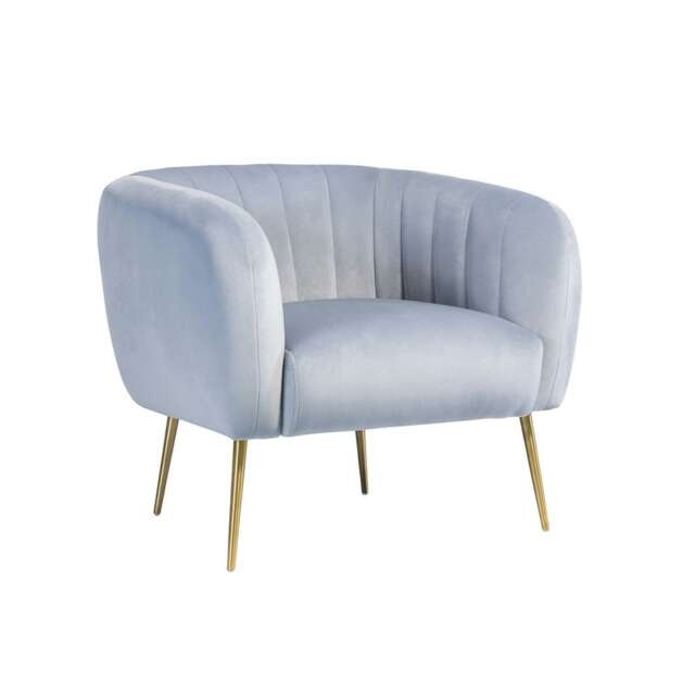 Matilda Velvet Fabric Accent Chair - Light Blue by Tesco - Marketplace ...