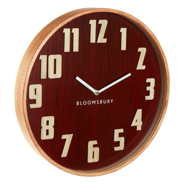 Interiors By Premier Red Grain Large Wall Clock, Easy To Read Design Of ...