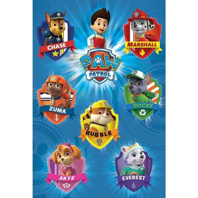 Paw Patrol Crest Poster - Multicoloured - One Size by Tesco ...