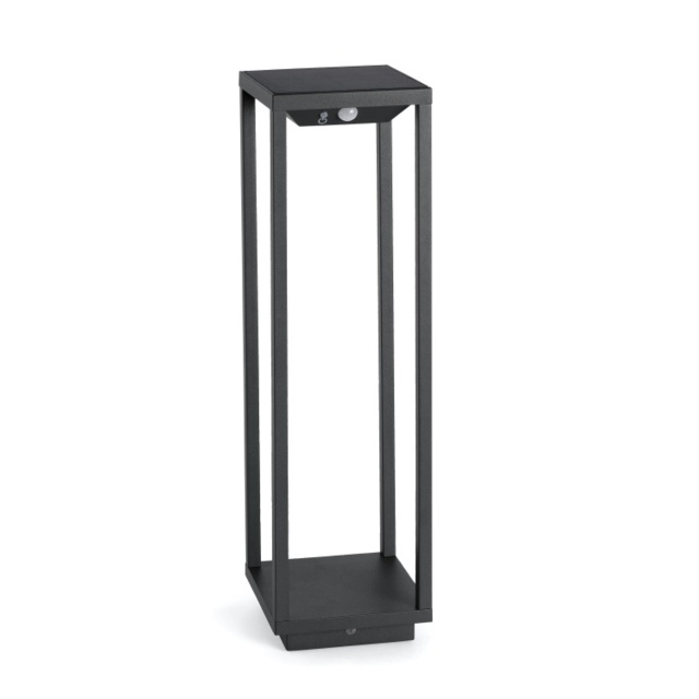 Saura Led Outdoor Bollard Light Dark Grey, Solar Powered With Pirsensor ...
