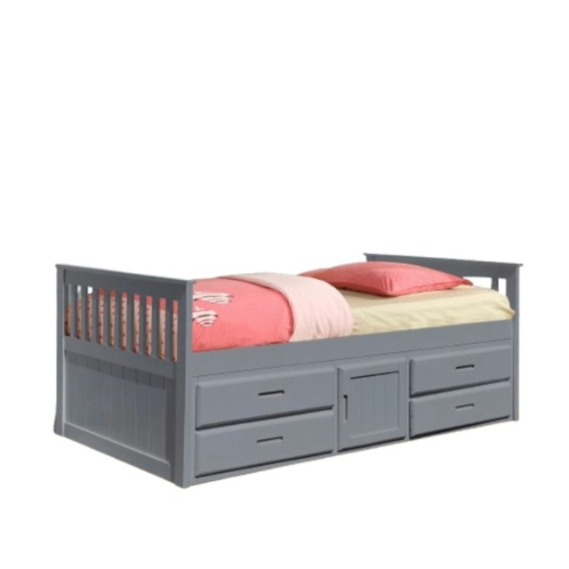 3Ft Single Captains Cabin Bed With Drawers And Storage In Grey by Tesco ...