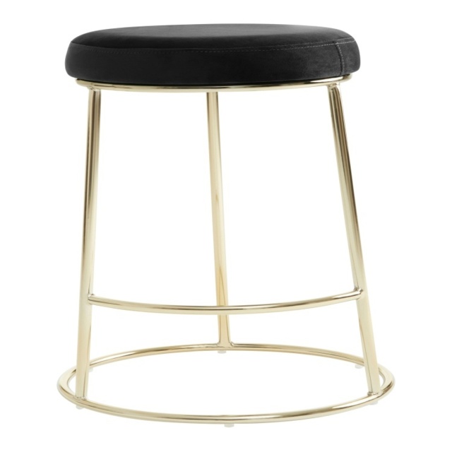 Interiors By Premier Manhattan Black Velvet Bar Stool by Tesco ...