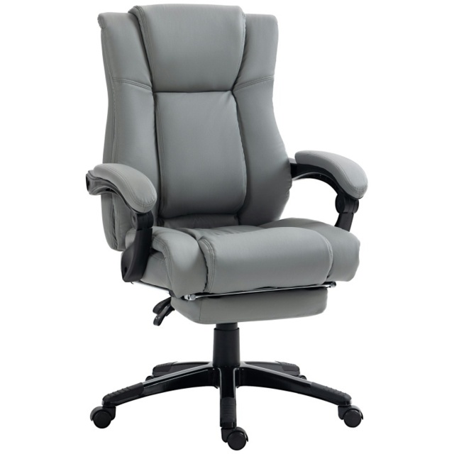Vinsetto Executive Home Office Chair High Back Recliner, Grey by Tesco ...