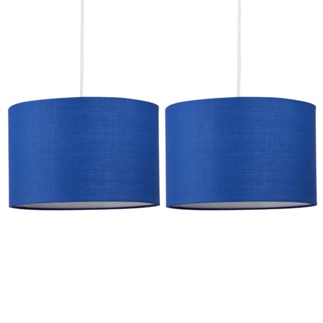 Set of 2 Navy Blue 25cm Ceiling Light Shades Blue Medium 2 by Tesco ...