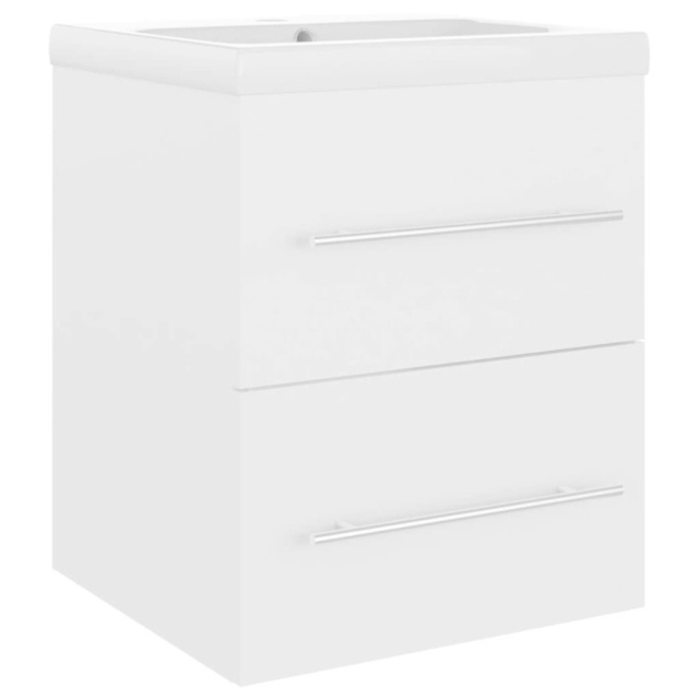 Sink Cabinet With Built-In Basin White Engineered Wood by Tesco ...
