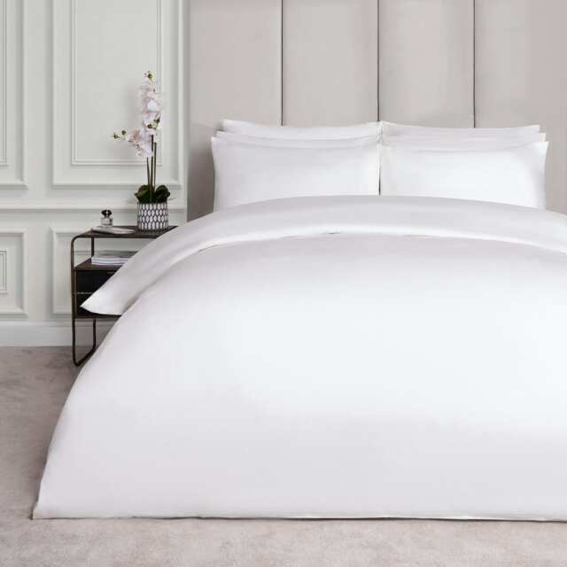 OHS 100% Cotton 400TC Luxury Duvet Cover and Pillowcase Set, Single ...