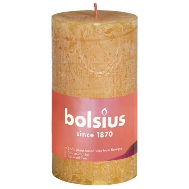 Bolsius Rustic Pillar Candles Shine 8 Pcs 100X50 Mm Honeycomb Yellow by ...