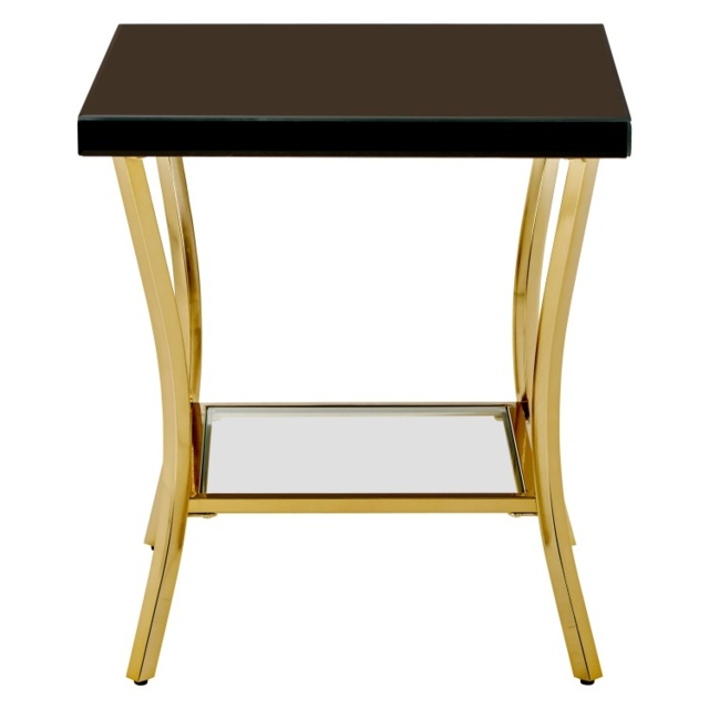 Interiors By Premier Stylish Black Mirror Side Table, Decent Gold ...
