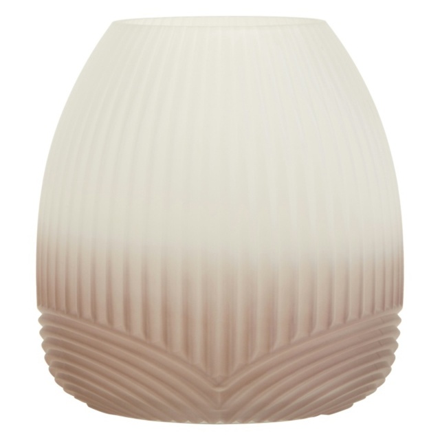 Interiors By Premier Large Grey Ombre Glass Vase, Ribbed Glass Vase ...