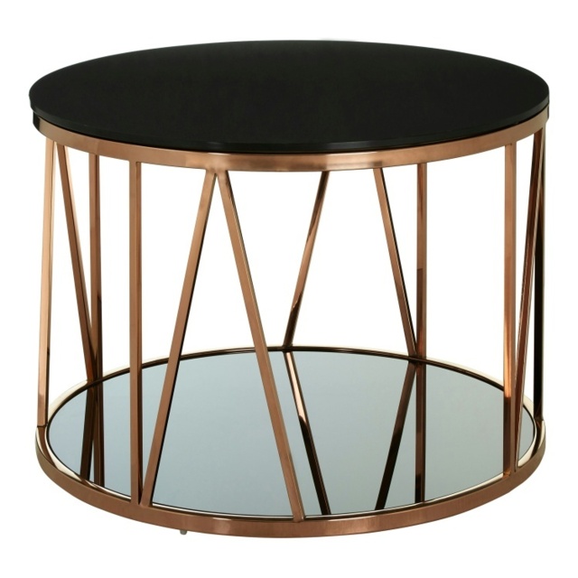 Interiors By Premier Elegant Round Rose Gold Finish Coffee Table ...
