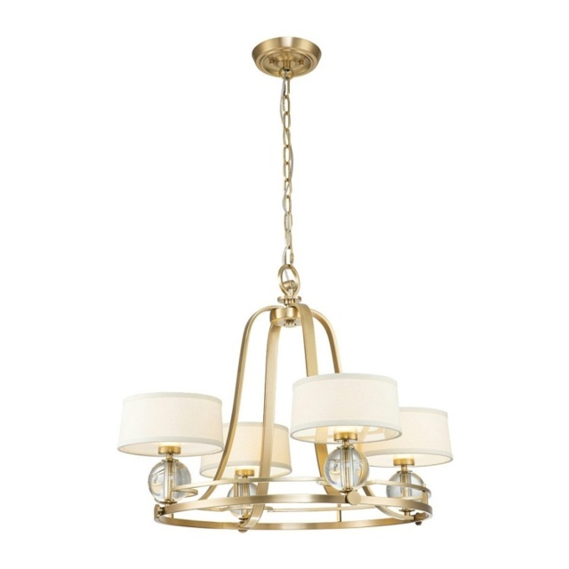 Quoizel Gotham Multi Arm Chandelier With Shades Brushed Brass by Tesco ...