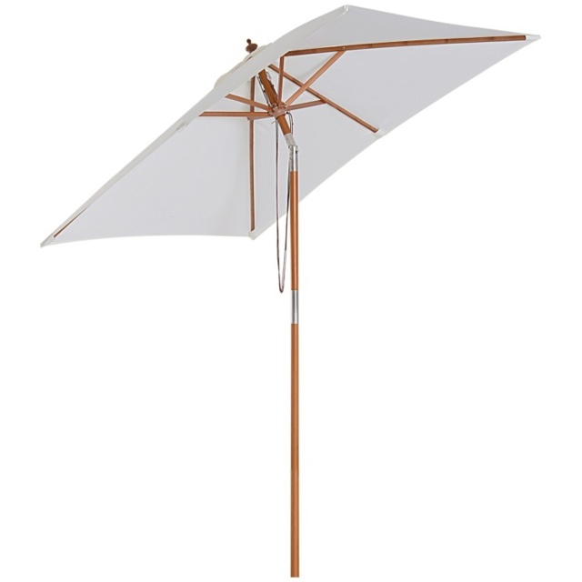 Outsunny Wooden Garden Parasol With 6 Bamboo Ribs - 2 X 1.5M by Tesco ...