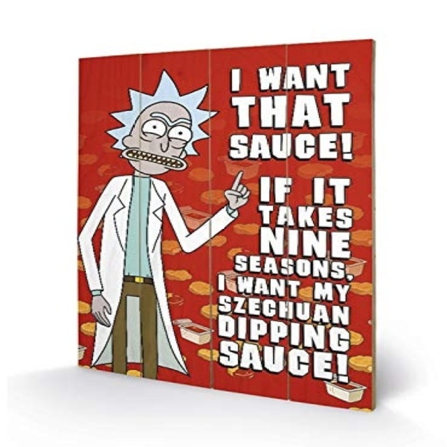 Rick And Morty (Szechuan Sauce) 40 X 59Cm - Wood Panel by Tesco ...
