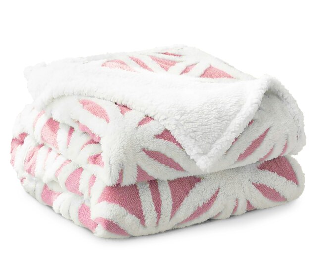 Velosso orbit tufted sherpa reverse throw - 127cm x 152cm pink by Tesco ...