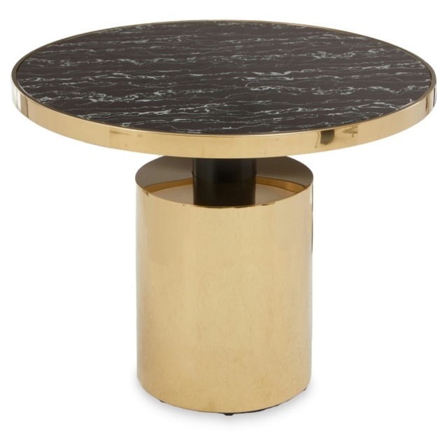 Oria Black Marble Effect Gold Base Coffee Table Gold by Tesco ...