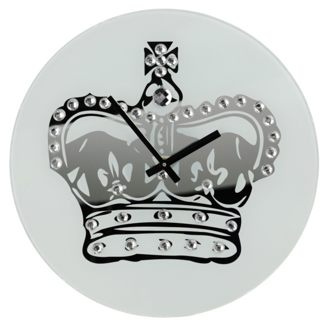 Maison By Premier Lizzy Glass Crown With Diamantes Wall Clock by Tesco ...