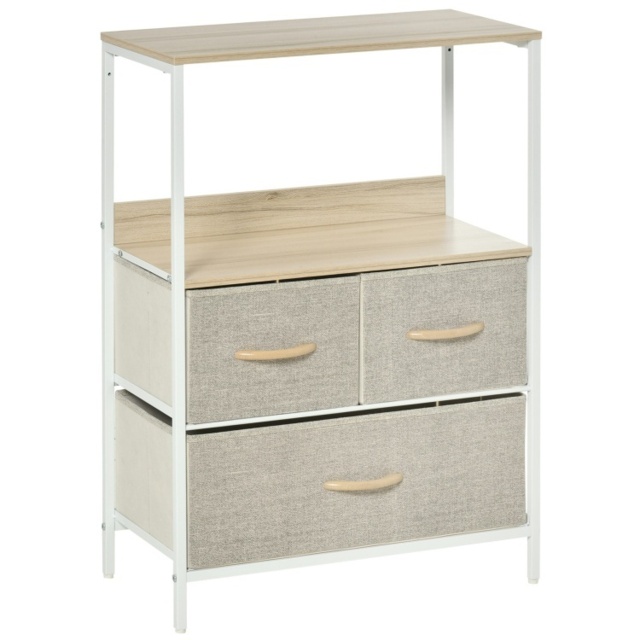 Homcom 3 Drawer Storage Chest Unit Home W/ Shelves Home by Tesco ...