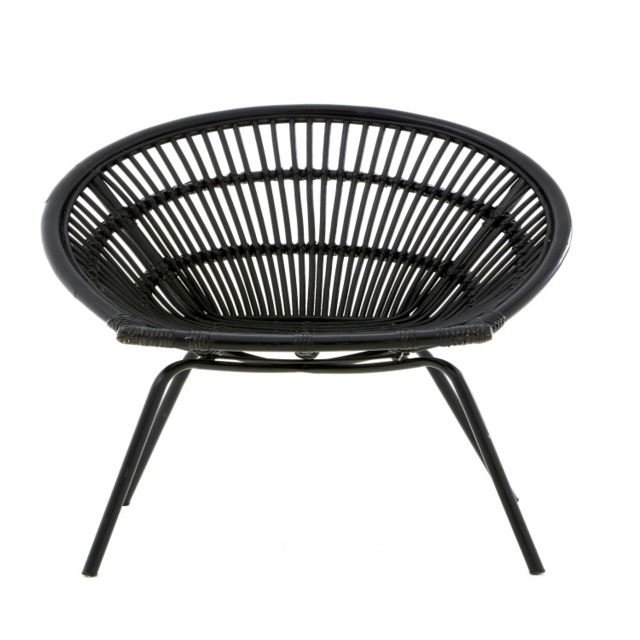 Interiors By Premier Black Washed Natural Rattan Chair, Rustless Rattan ...