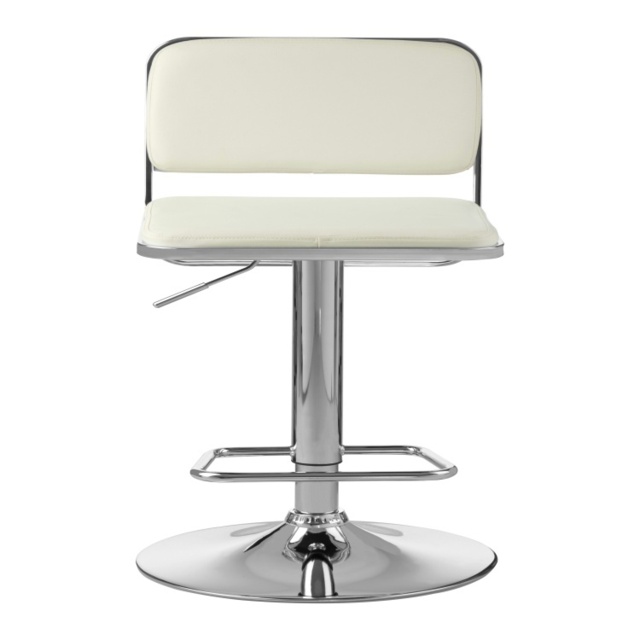 Interiors By Premier White Seat And Chrome Base Bar Stool, Adjustable ...
