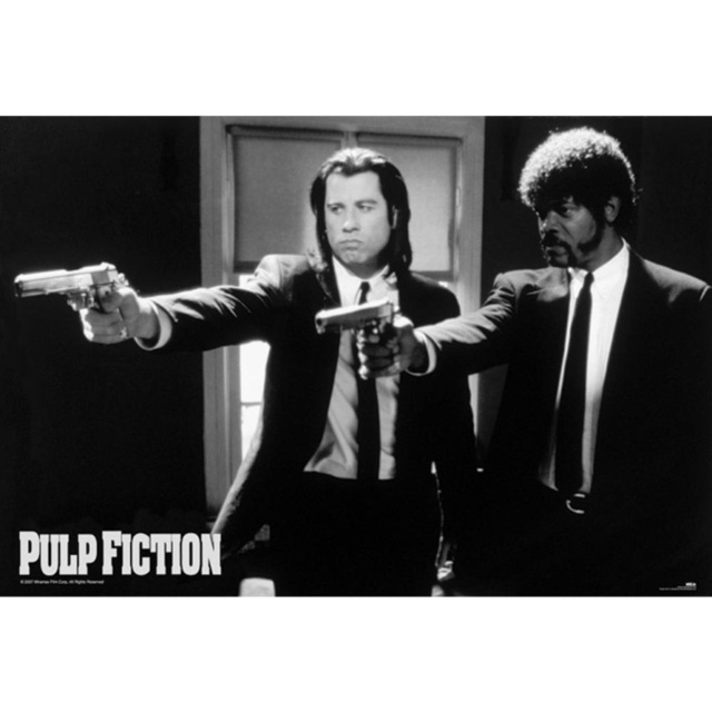 Pulp Fiction Guns Poster - Black/white - One Size by Tesco ...