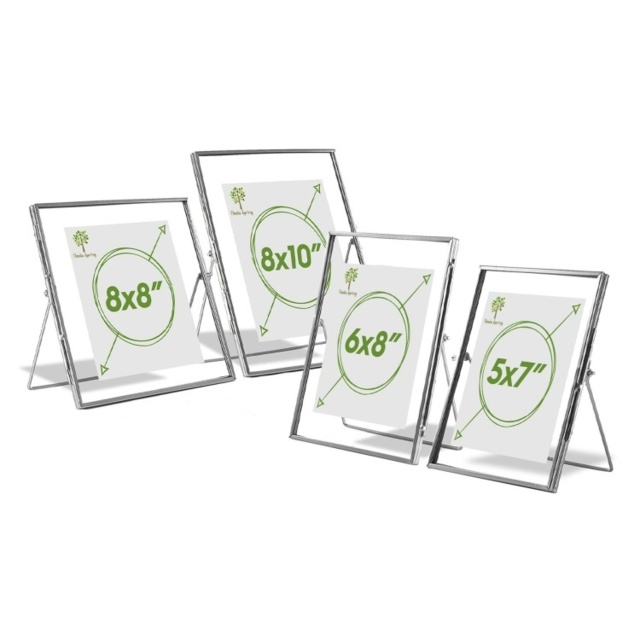 Nicola Spring Standing Metal Photo Frames Set - 4 Sizes - Silver by ...