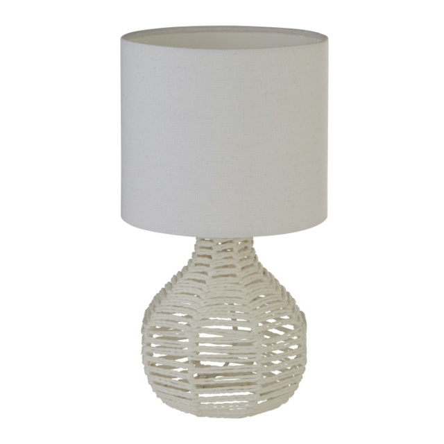 White Rattan Table Lamp With Linen Shade by Tesco - Marketplace ...