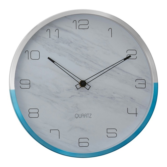 Interiors By Premier Elko Wall Clock With Silver And Blue Frame by ...