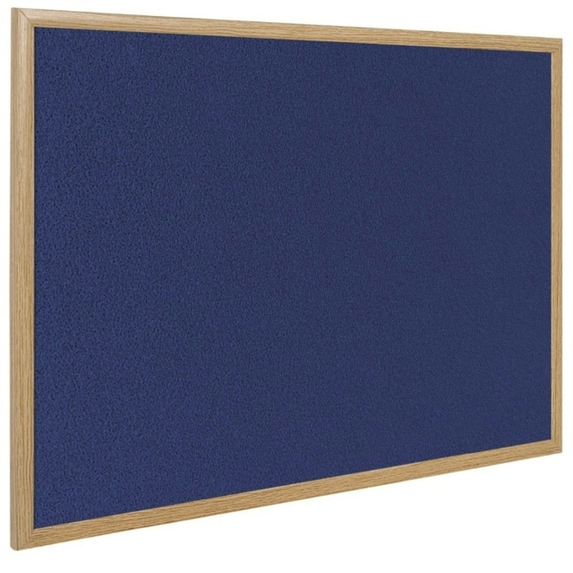 Bi-Office Earth - Notice Board, Blue Felt, Oak Finish Frame 90 X 60 Cm ...