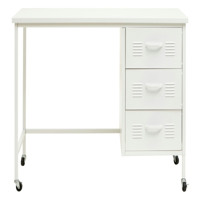 Interiors By Premier Durable Three Drawer White Desk, Versatile Office ...
