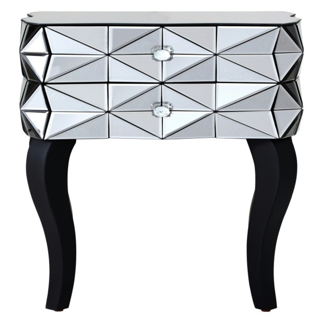 Interiors By Premier Unique 2 Drawer Bedside Table, Elegant Square Side ...