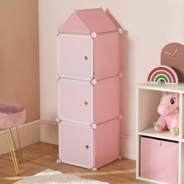 OHS Kids Cube Castle Storage Tower Modern Space Saving Clothes Shoes ...