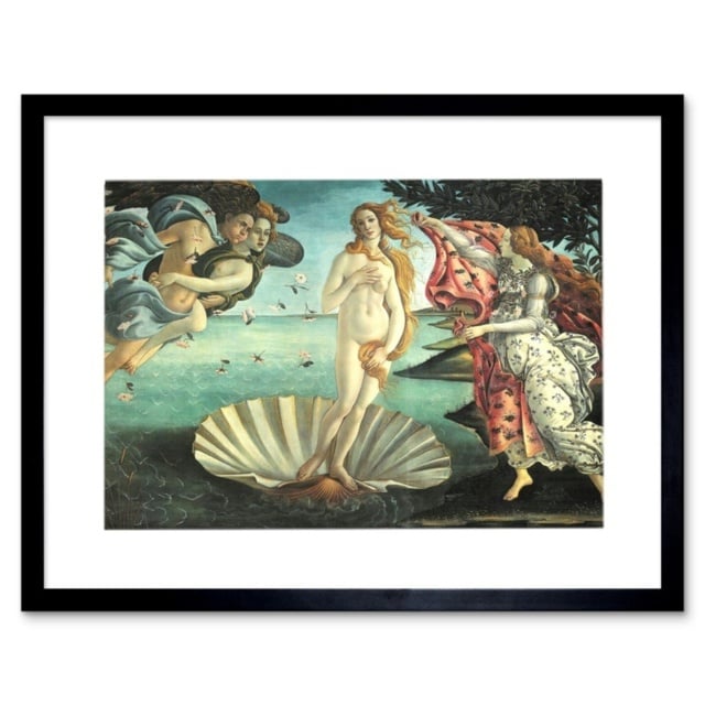 Painting Sea Shell Goddess Birth Venus Botticelli Framed Wall Art Print ...