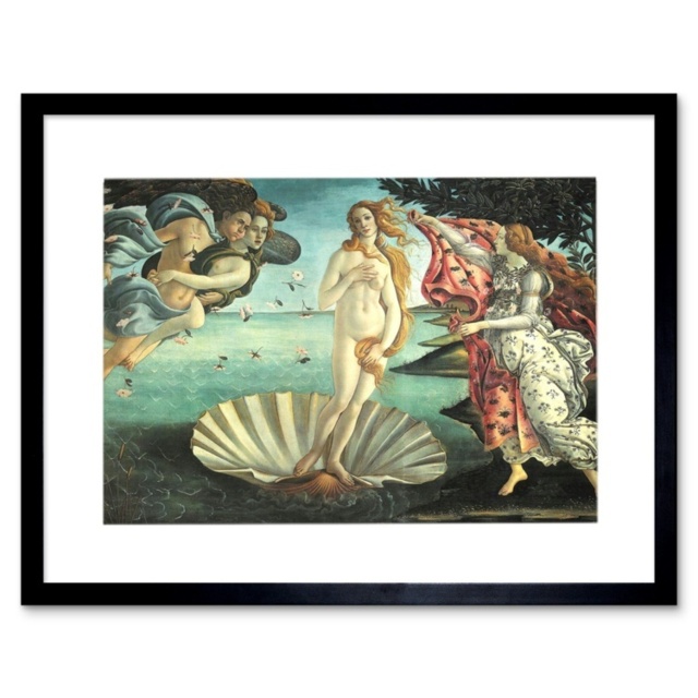 Painting Sea Shell Goddess Birth Venus Botticelli Framed Wall Art Print ...