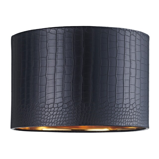 Modern Black Croc Design Faux Leather 12 Inch Lamp Shade with Shiny ...