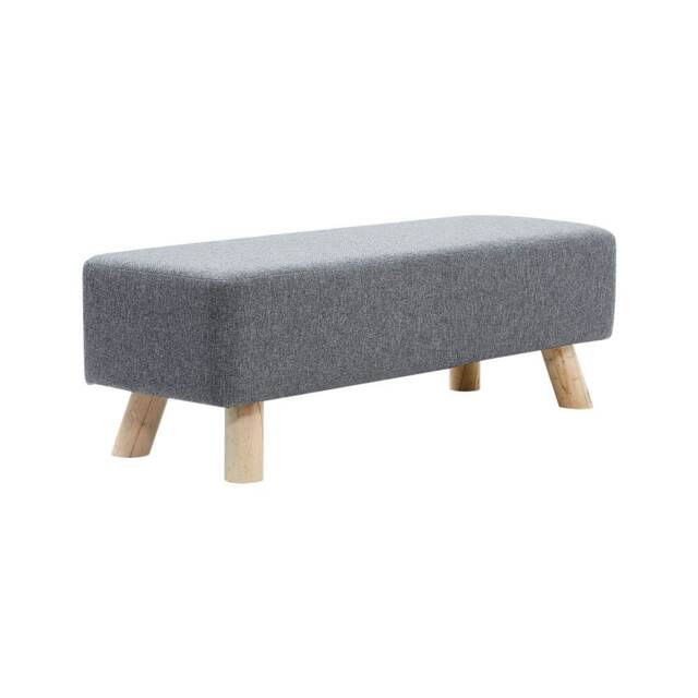 Living and home rectangular tofu-shaped footstool with solid wooden ...