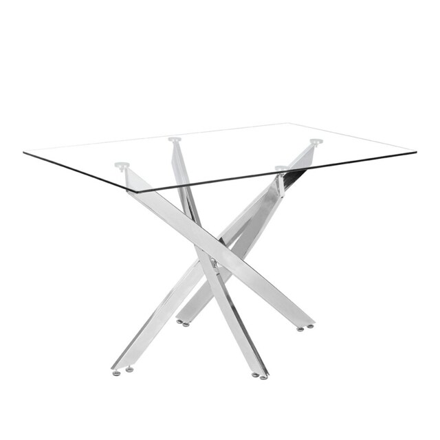 Living and Home Modern Tempered Glass Dining Table by Tesco ...