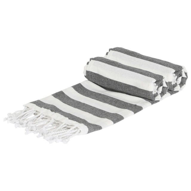 Nicola Spring Cotton Turkish Beach Towels - 170Cm X 90Cm - Charcoal ...