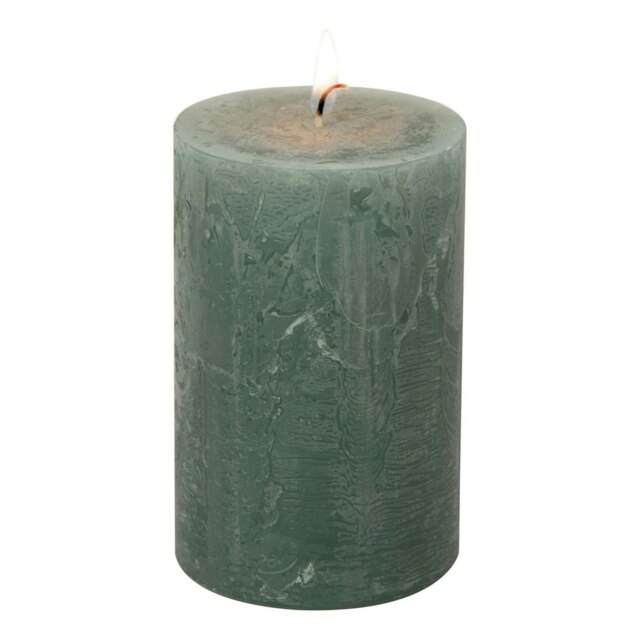 IHR Pillar Candle Small Solid Colour Unscented 11cm Green by Tesco ...
