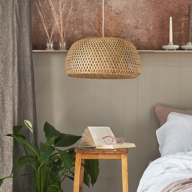 Valuelights Modern Natural Bamboo Lattice Domed Ceiling Pendant Floor ...