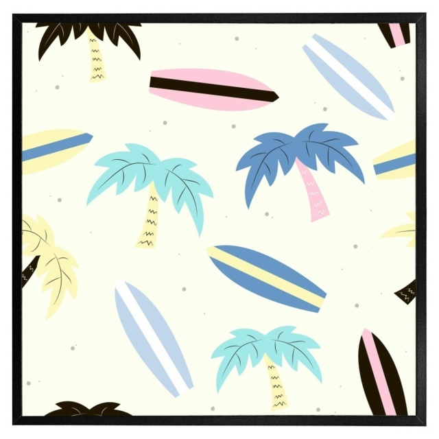 Surf Boards & Palm Trees (Picutre Frame) Black - Xs by Tesco ...