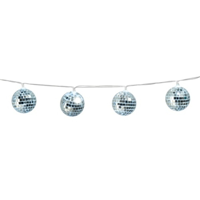 Mirrored Disco Balls Battery Operated Led Lights String Decoration ...