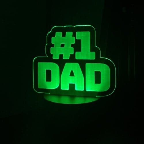 Number 1 Dad Acrylic Sign with LED Light Base by Tesco - Marketplace ...