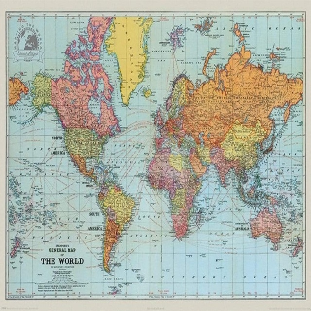 Stanfords General Map Of The World (Colour) Maxi P - Poster / Prints by ...