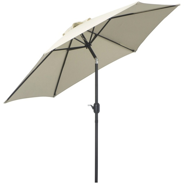 Outsunny 2.6M Patio Umbrella Parasol Sun Shade Garden Cream White by ...