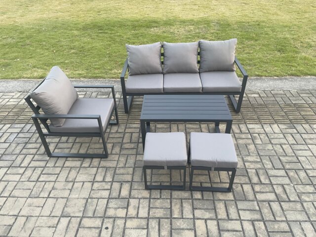 Fimous Aluminium Outdoor Garden Furniture Set Patio Lounge Sofa with ...