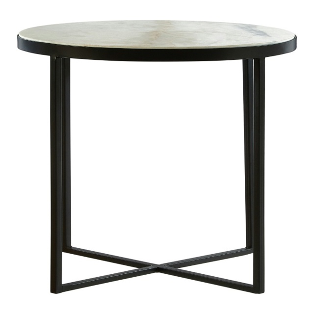 Interiors By Premier Elegant Black Cross Base Side Table, Compact And Lightweight Table ...