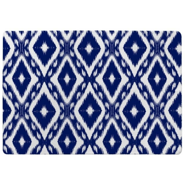 Tribal Art Ikat Ogee In Traditional Classic Blue (Rug) Blue - Large ...