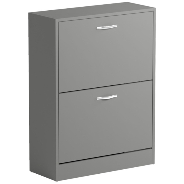 Vida Designs 2 Drawer Shoe Cabinet Shoe Rack Storage Cupboard, Grey by ...