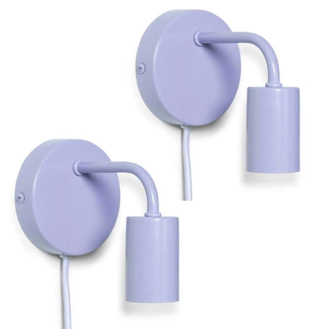 Valuelights Jordy Pair Of - Plug In Colour Pop Lilac Easy Fit Wall ...